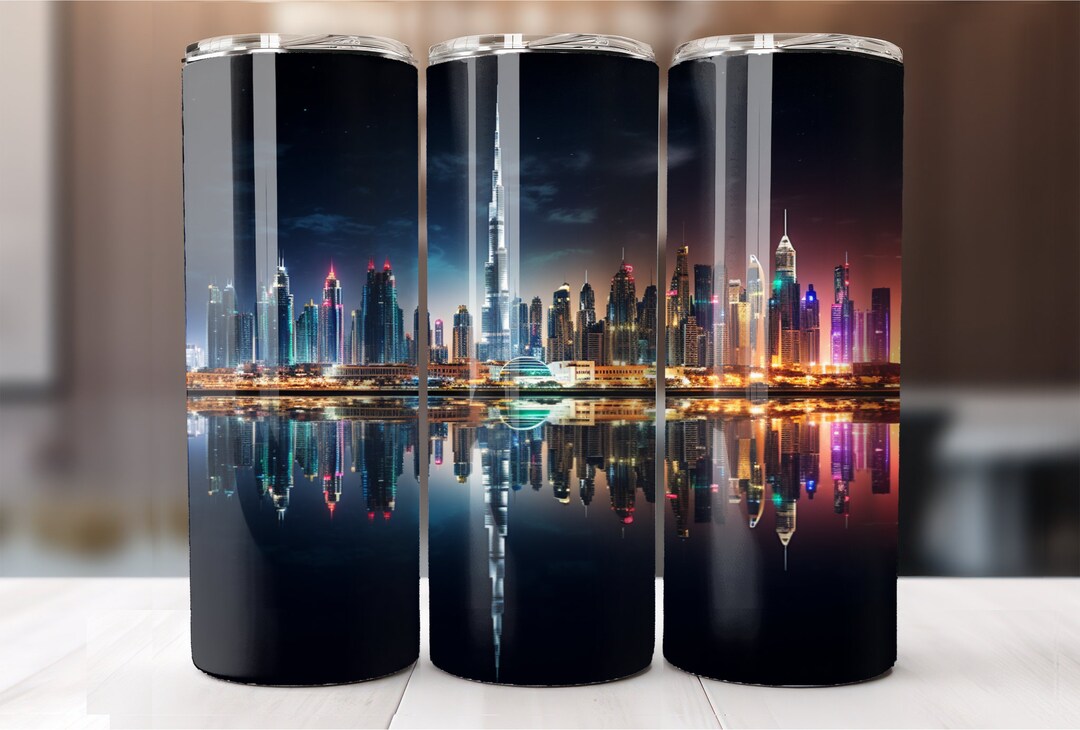 Dubai 20oz Sublimation Tumbler Designs Straight Skinny Tumbler Wrap PNG ...