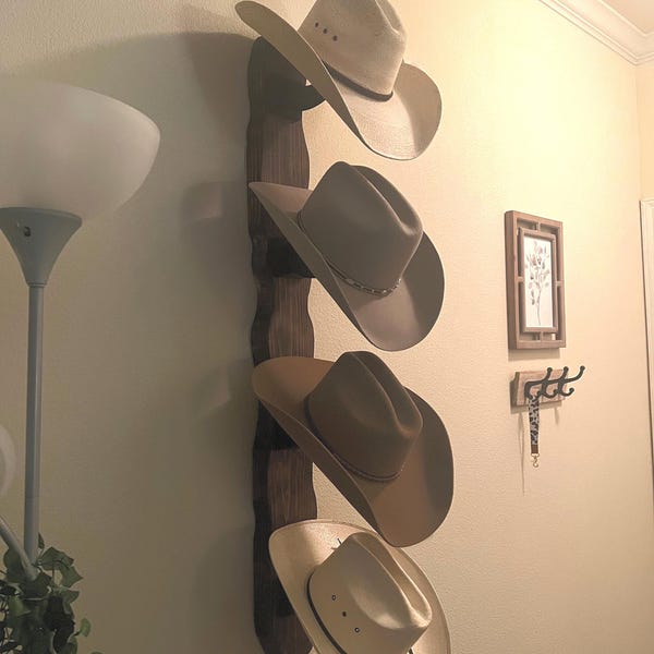 Wall Mounted Cowboy Hat Rack - Etsy