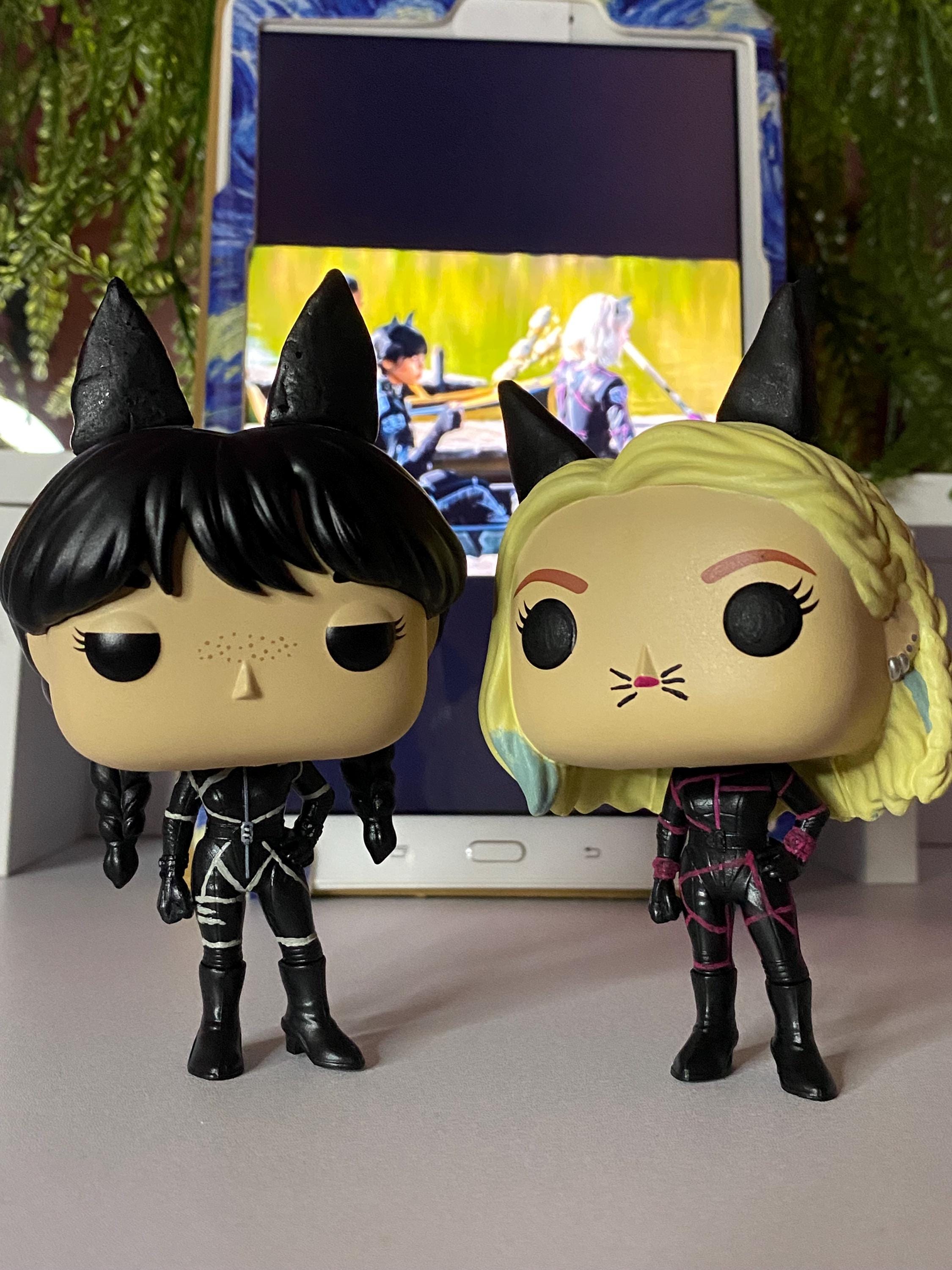 Funko Pop Custom Duo Wednesday Addams and Enid Sinclair in Cat Suit ...