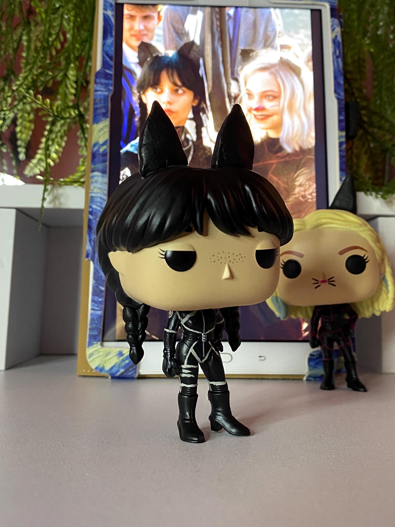 Funko Pop Custom Duo Wednesday Addams and Enid Sinclair in Cat Suit ...