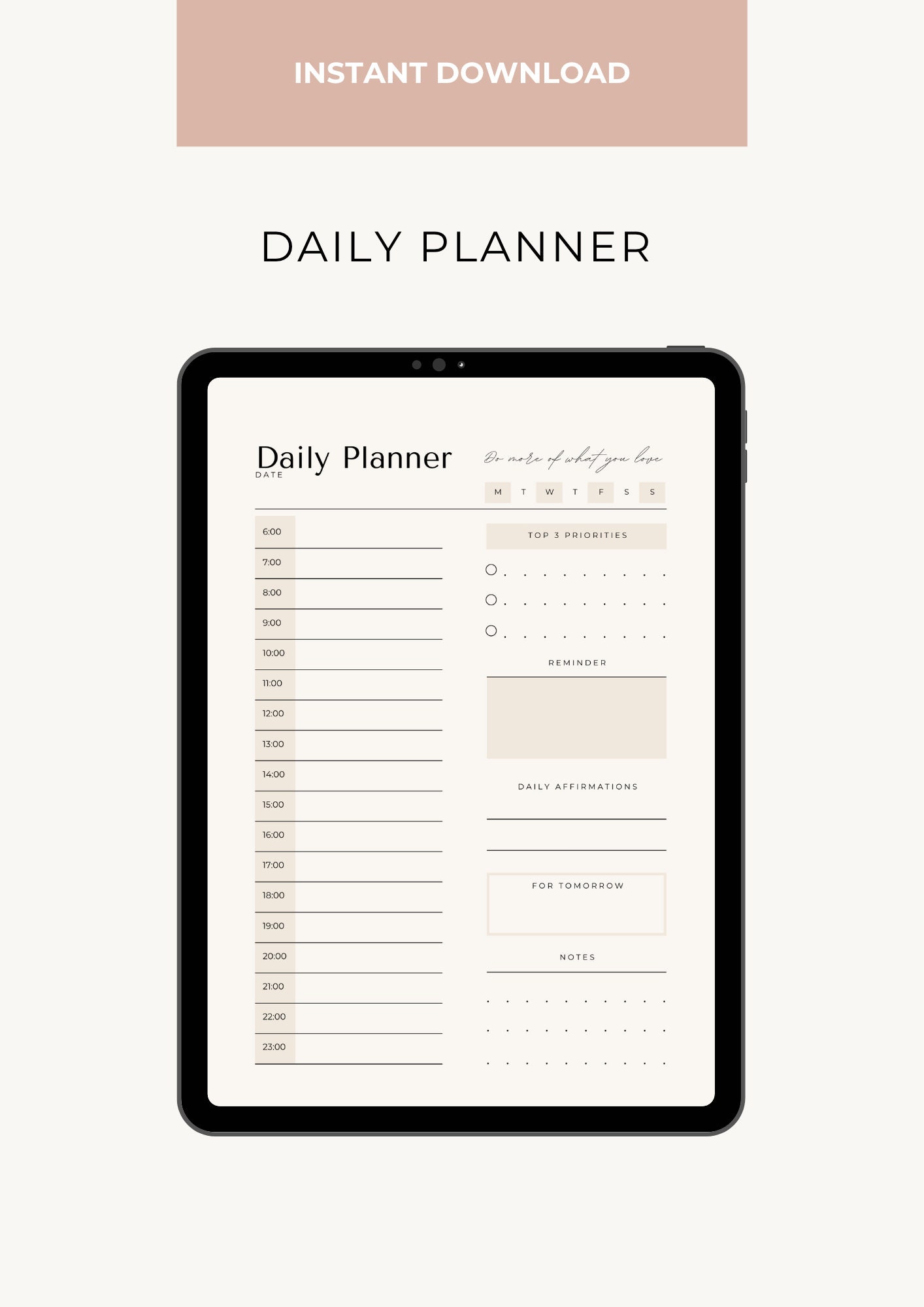 Time Block, Day Schedule Template, Productivity Planner, PRINTED Daily ...