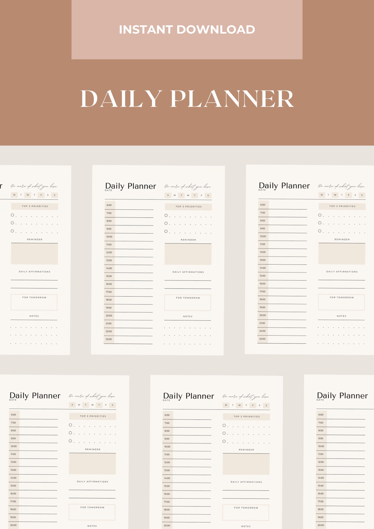 Time Block, Day Schedule Template, Productivity Planner, PRINTED Daily ...