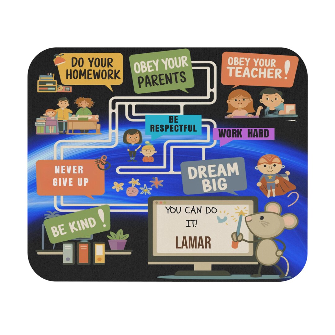 Inspirational Rectangular Kids Mouse Pad, Educational and Inspiration ...