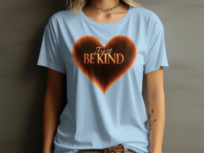 Inspirational Be Kind Heart Design T-shirt, Motivational Apparel ...