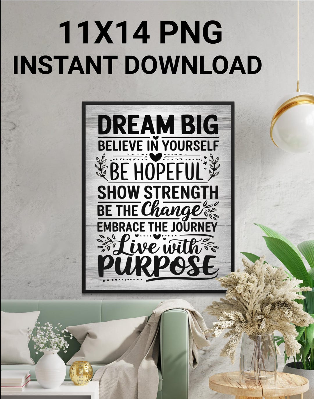 Inspirational Wall Art Printable Dream Big Believe in Yourself ...