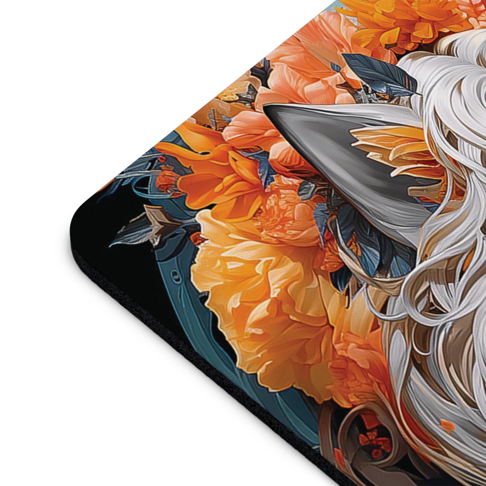 Mouse Pad Silver Fox Kitsune Fantasy Art Work From Home Accessories ...