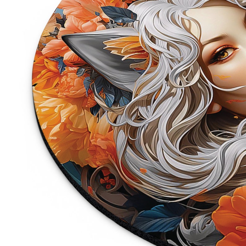 Mouse Pad - Silver Fox - Kitsune Fantasy Art - Work From Home ...
