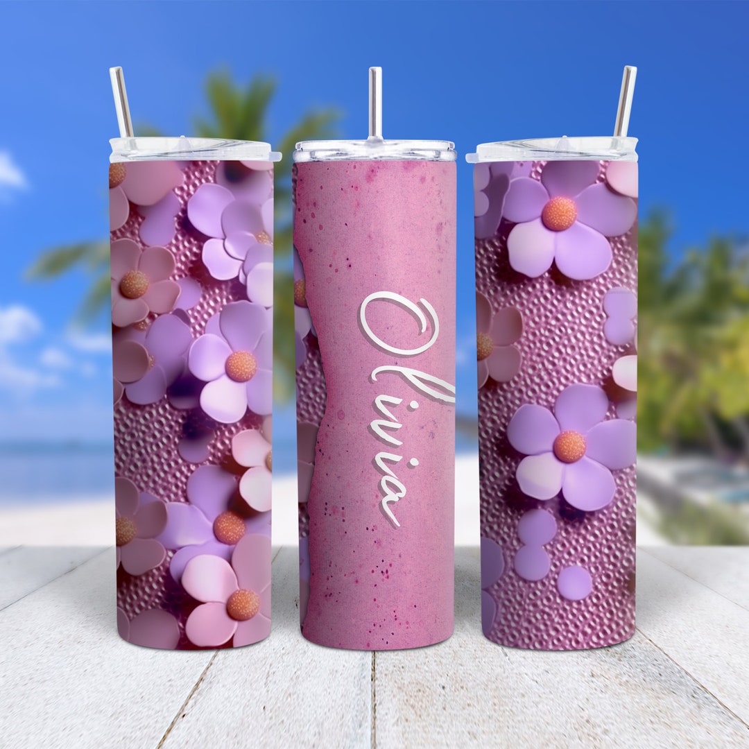 15 - 3D Floral Tumbler Wraps With Girls Names Tumbler Wraps ...