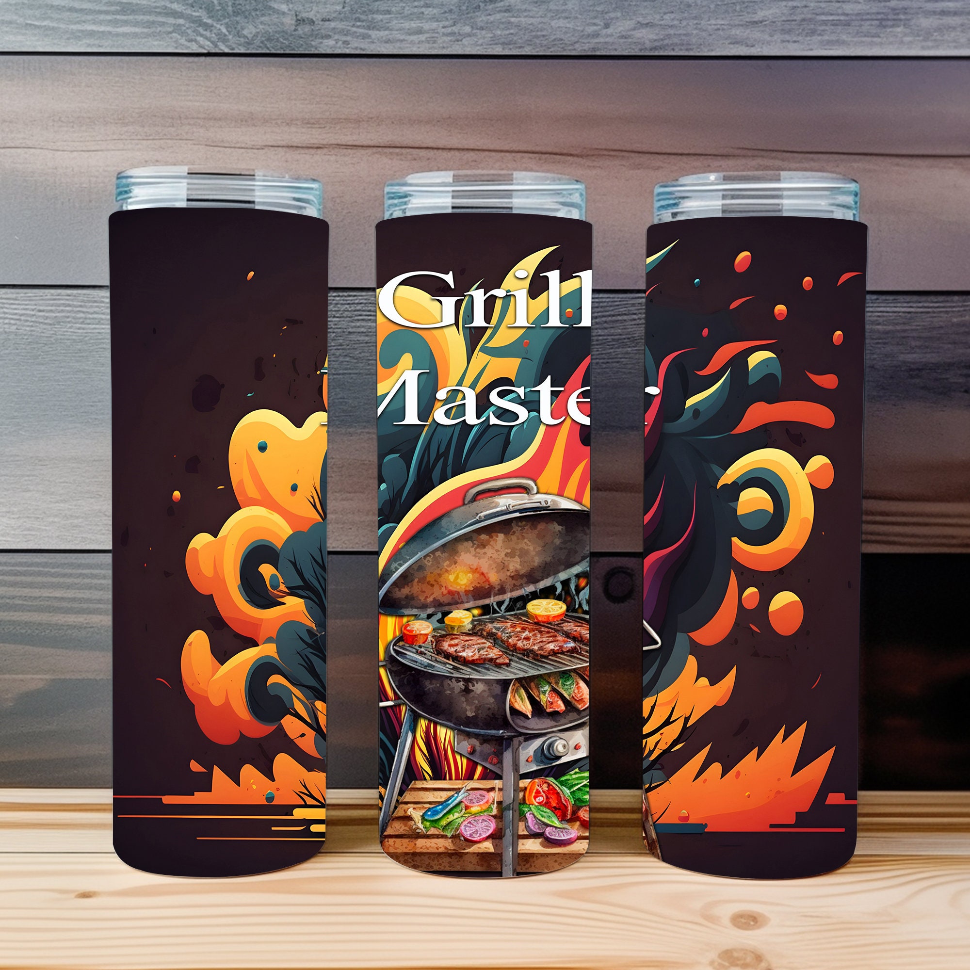 BBQ Tumbler Wrap Skinny Tumbler Idea Barbeque Tumblr Wrap Sublimation ...