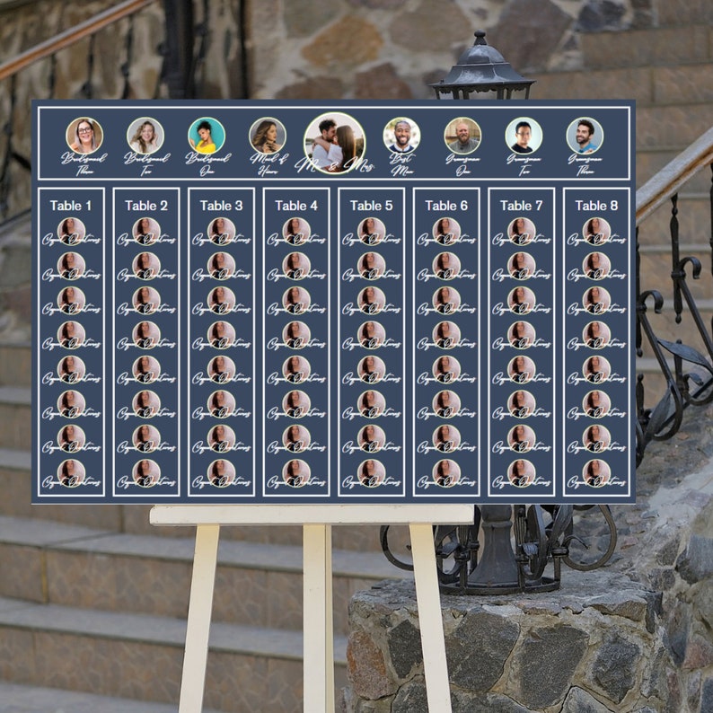 Picture Seating Chart Template- Guest Photo Seating Chart - Etsy