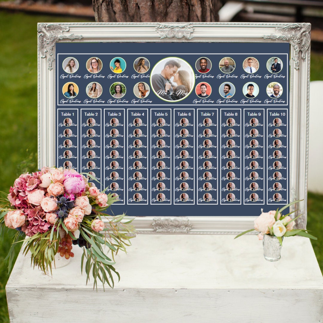Picture Seating Chart Template- Guest Photo Seating Chart - Etsy