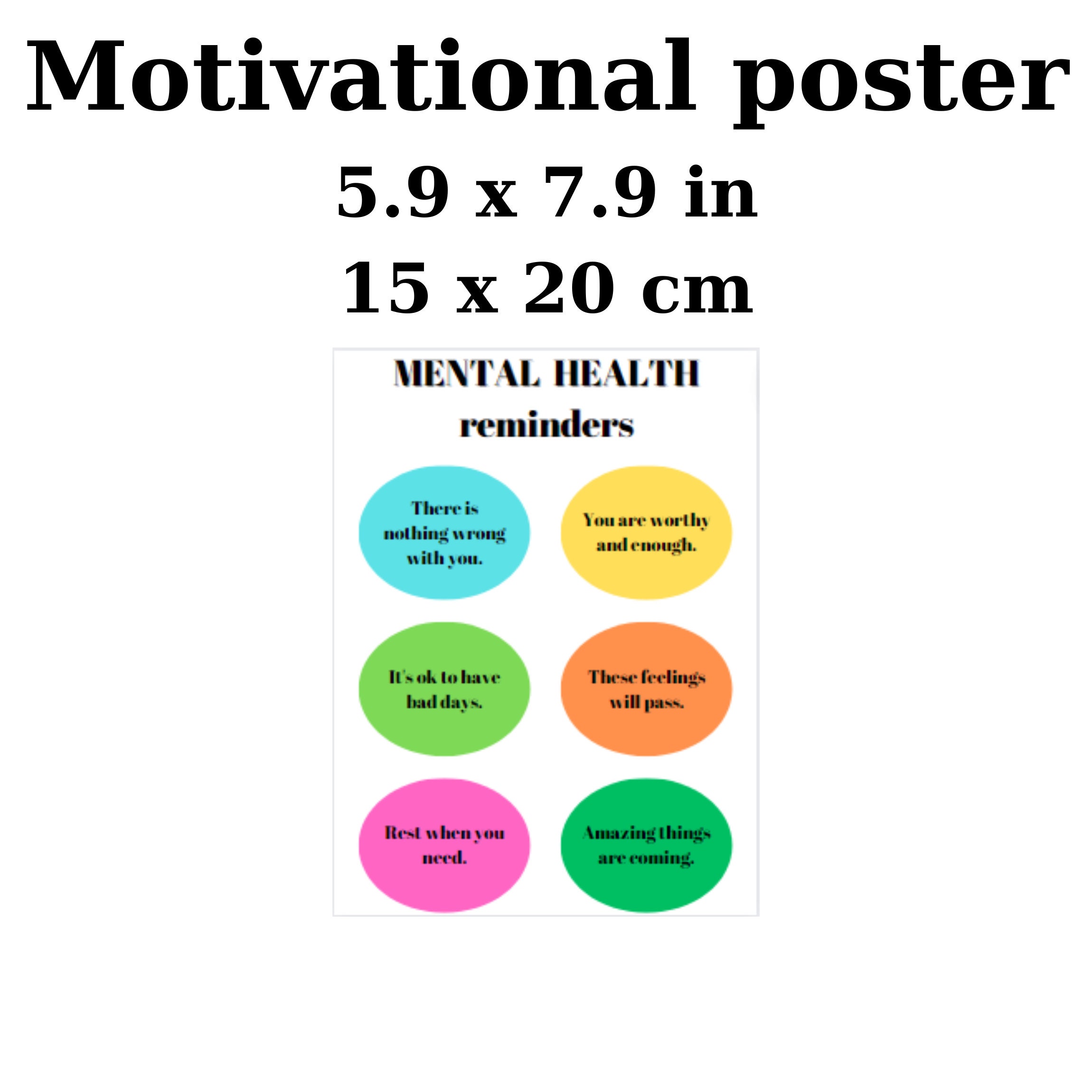Motivational Poster | Mental Health Reminder Poster | Personal Growth ...