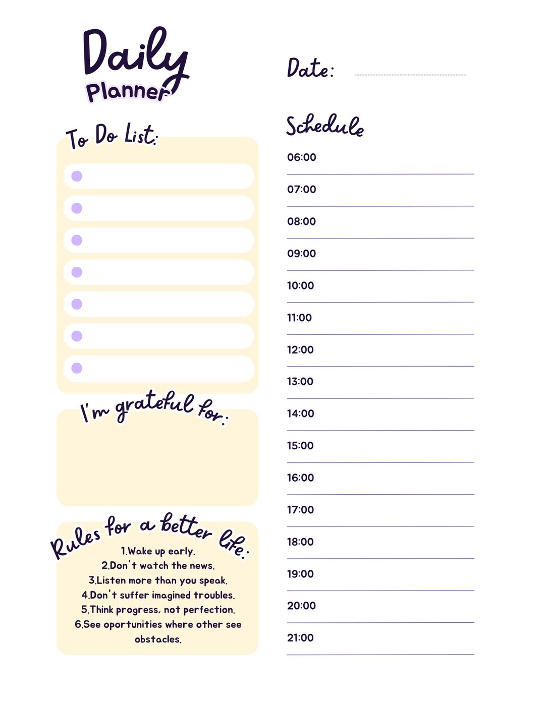 Daily Planner for More Productivity, Organization and Discipline| Tool ...
