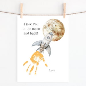 Printable I Love You to the Moon and Back Handprint Craft for Mother's ...