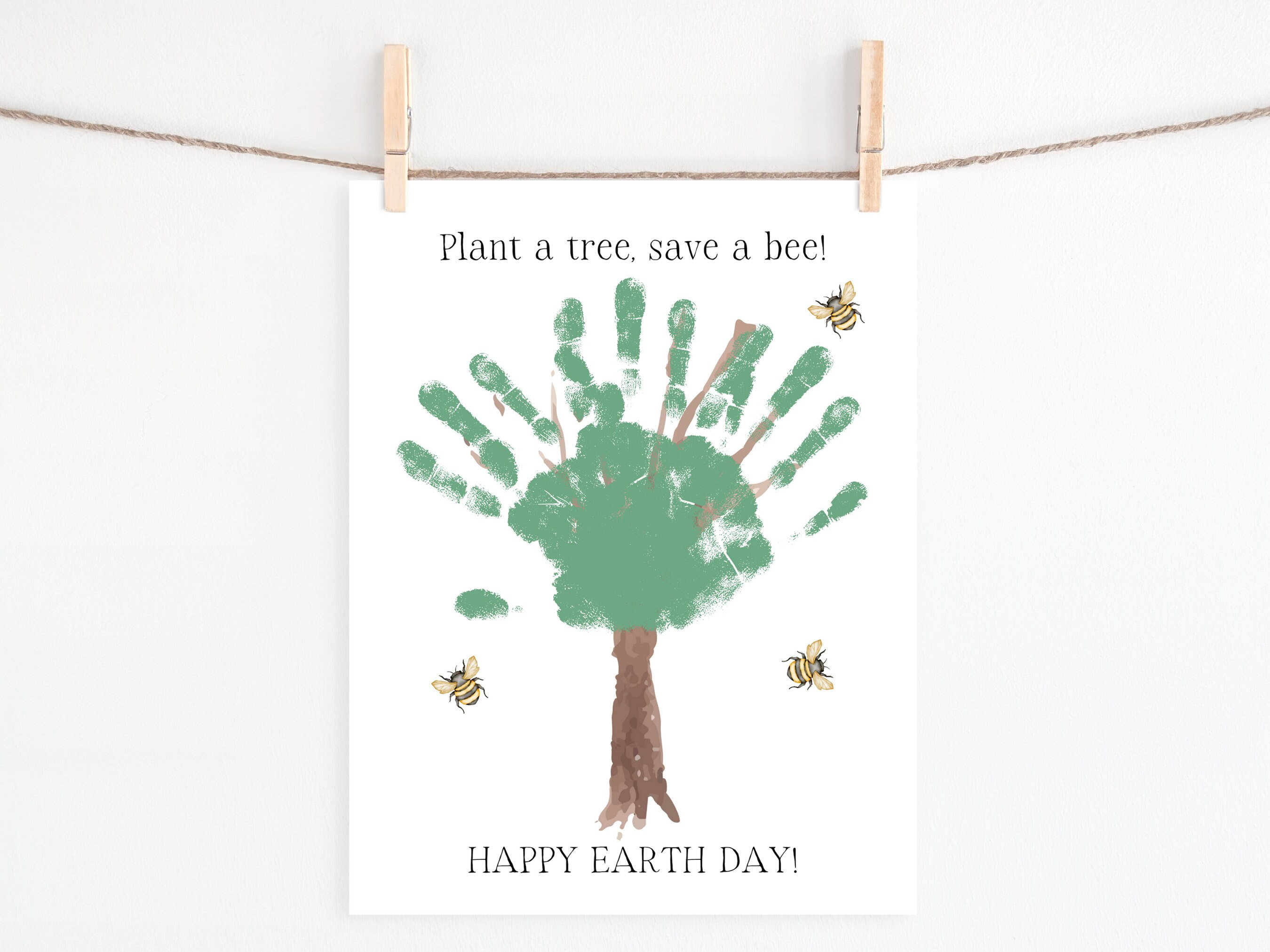 Earth Day Handprint Craft Printable for Preschool and Kindergarten ...