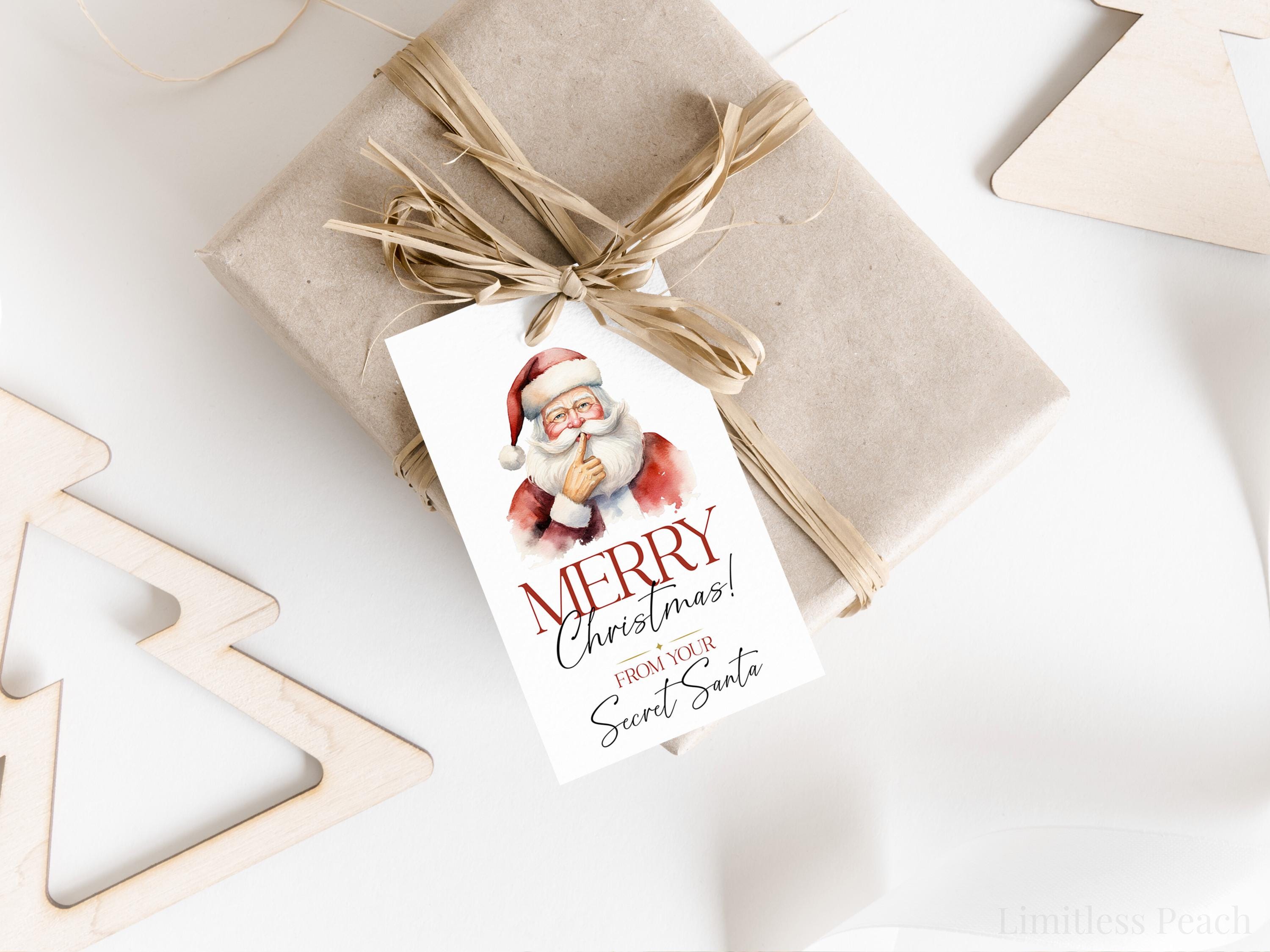 Secret Santa Tag Printable Gift Tag for Secret Santa Gift Exchange - Etsy