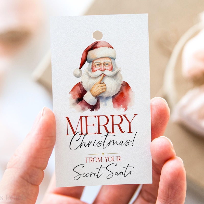 Secret Santa Sticker - Etsy