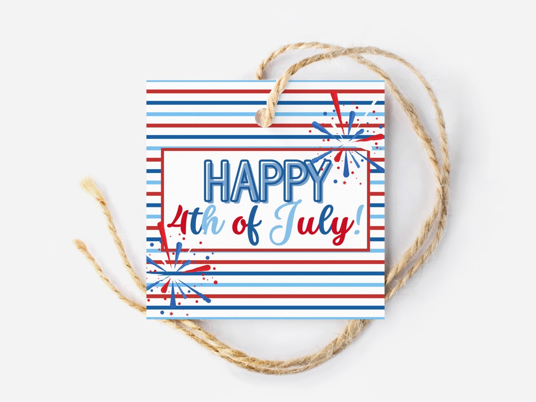 Happy 4th of July Tag, Printable July Fourth Party Favor Tag ...
