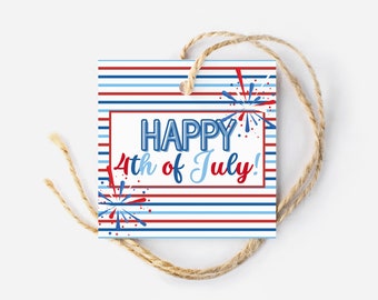 4th of July Glow Stick Tag, Printable July 4th Party Favor Tag ...