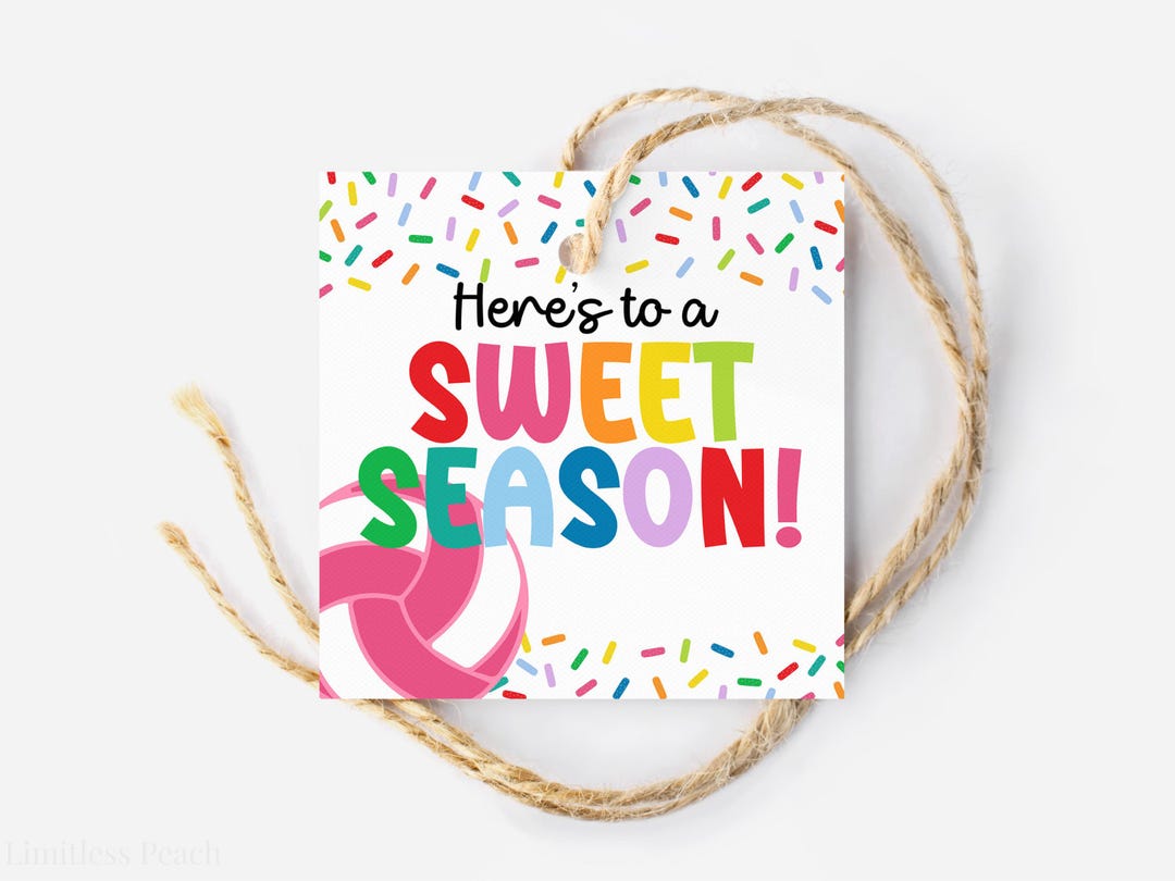 Volleyball New Season Tag Printable Volleyball Tag for Game Day Treat ...