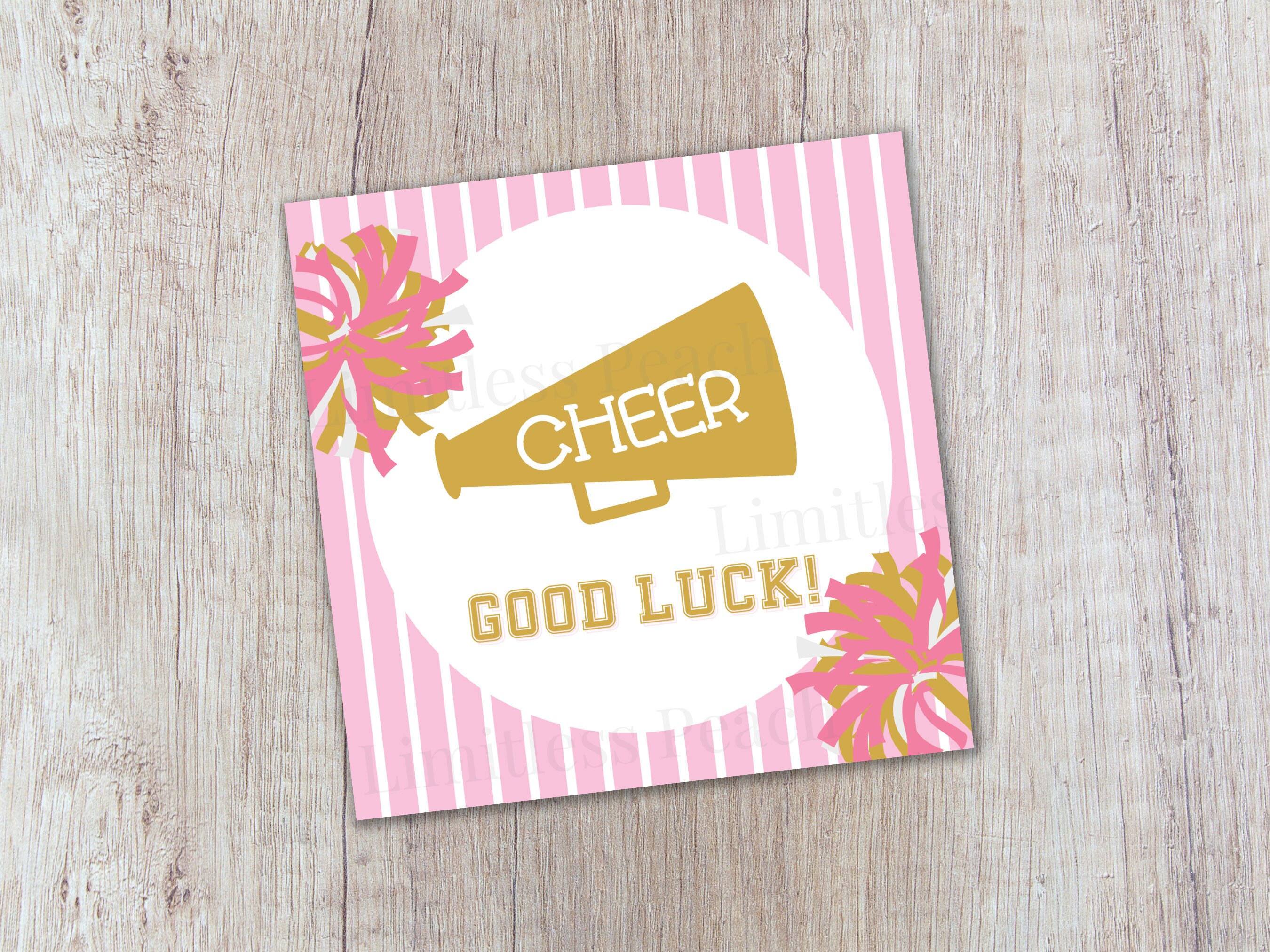 Cheerleading Team Treat Tag Printable, Good Luck Cheer Snack Gift Tag ...