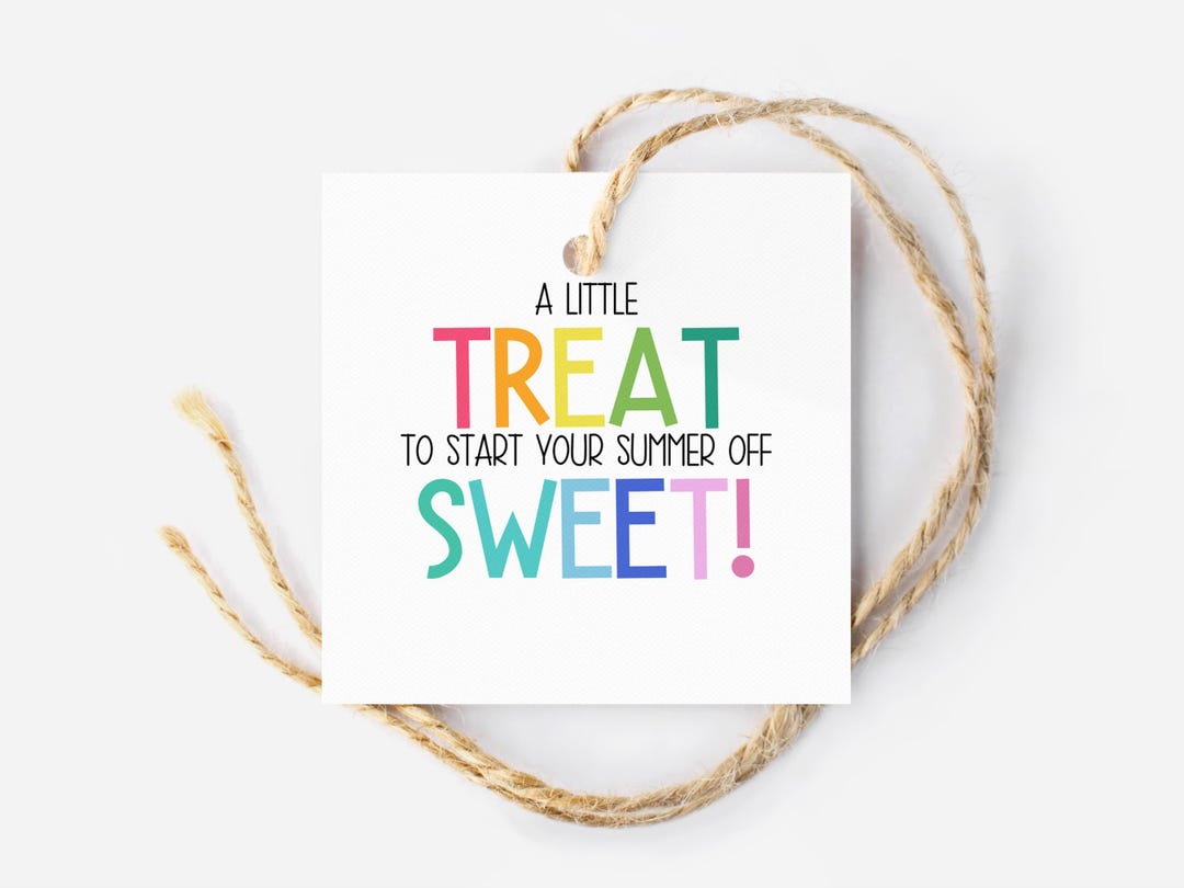 Summer Gift for Class Treat Tag Printable Summer Tag Student Gift From ...