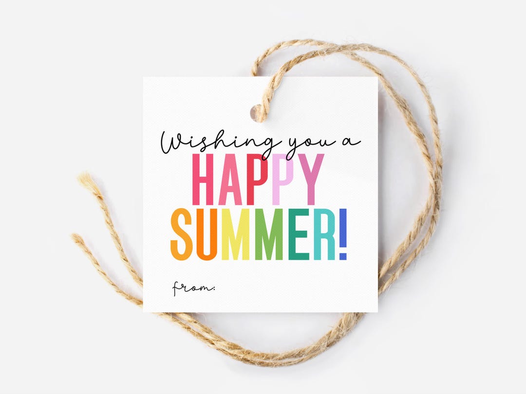 Happy Summer Tag Printable Wishing You a Happy Summer Gift Tag for ...