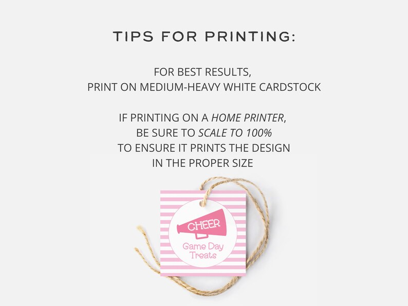Cheer Game Day Treat Tag, Printable Cheerleading Squad Tags, Cookie Tag ...
