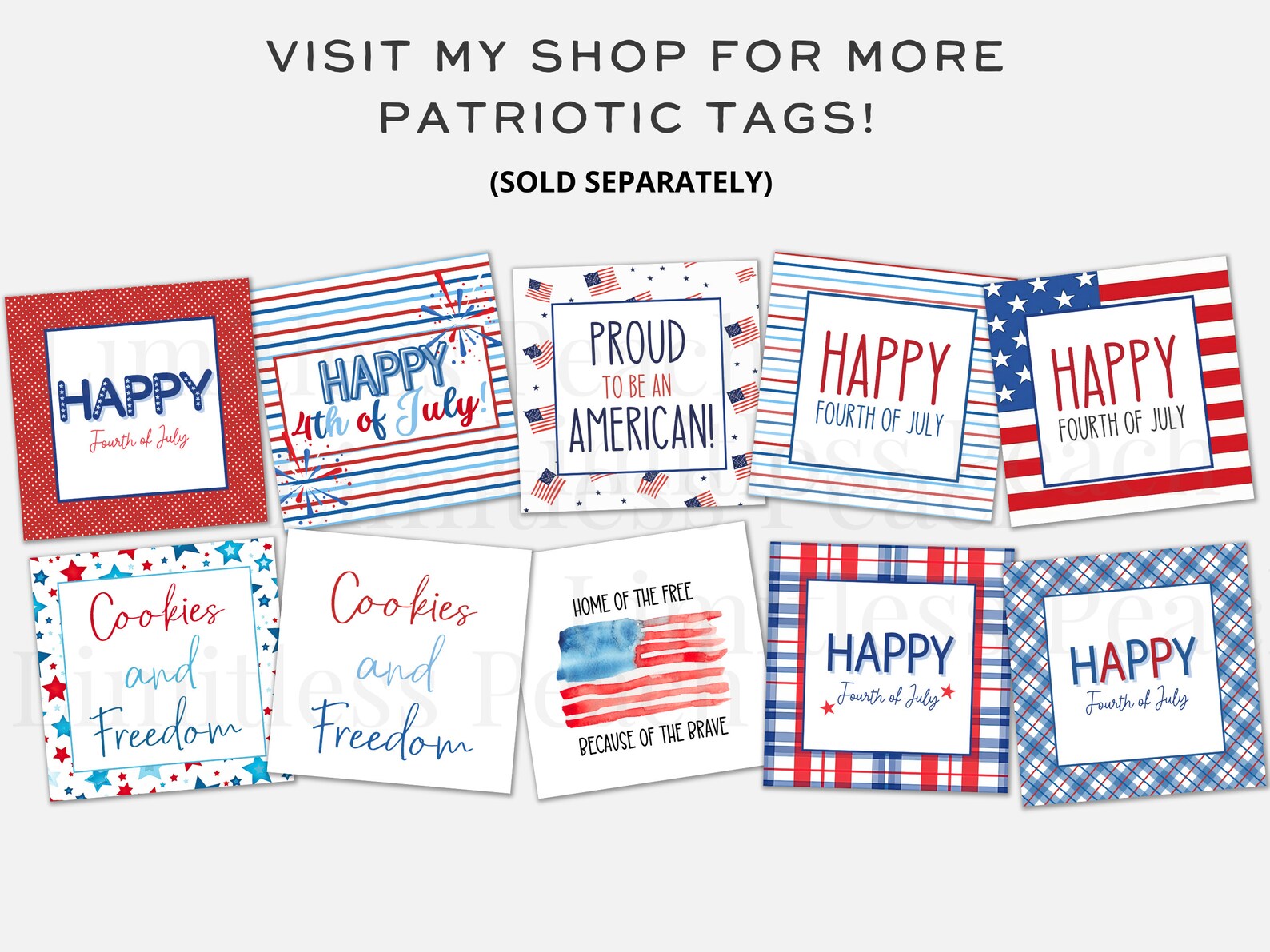 4th of July Glow Stick Tag, Printable July 4th Party Favor Tag ...