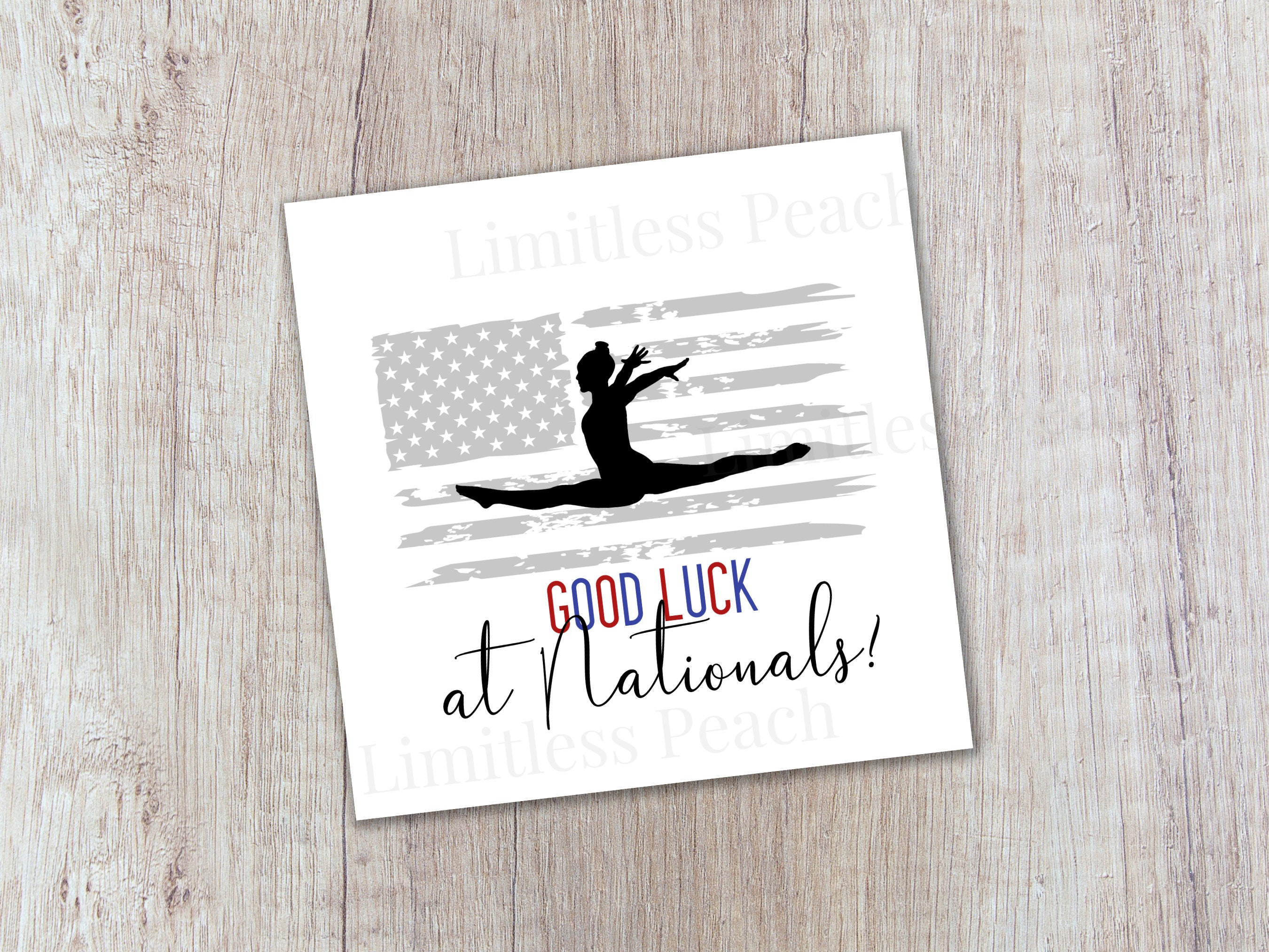 Printable Good Luck at Nationals Gymnastics Tag, Competition Day Team ...