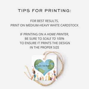 Earth Day Gift Tag Printable for Kids, Love Our Planet, Protect the ...