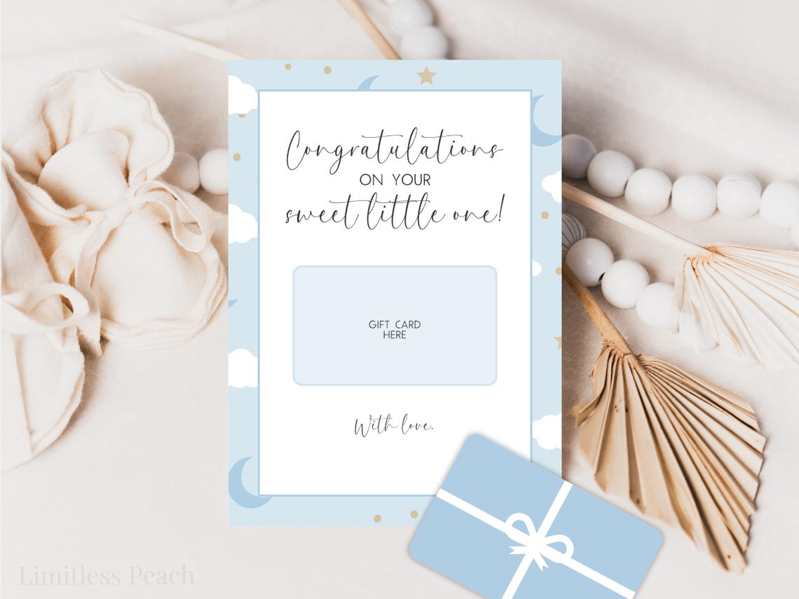 Baby Shower Gift Card Holder Printable Card for Boy Baby Shower Card ...