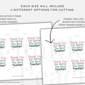 Printable Best Teacher Thank You Tag, Gift Tag for Teacher Appreciation ...