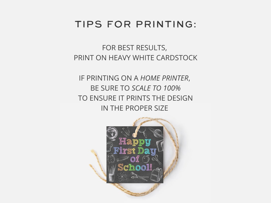 Happy First Day of School Tag, Printable Back to School Tag, 1st Day of ...