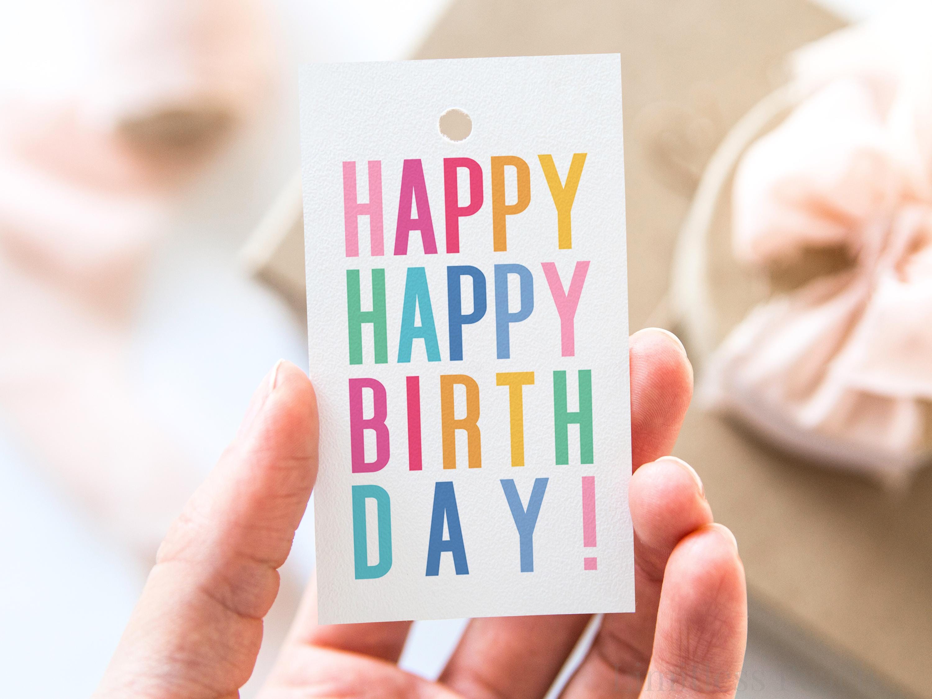 Printable Happy Birthday Gift Tag Instant Download for Friend Birthday ...