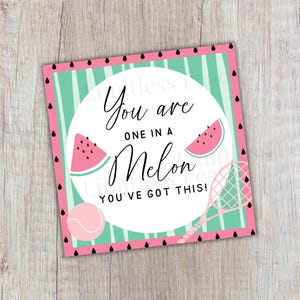 Printable Tennis Gift Tag, Tennis Treat Tag, Printable Watermelon Candy ...