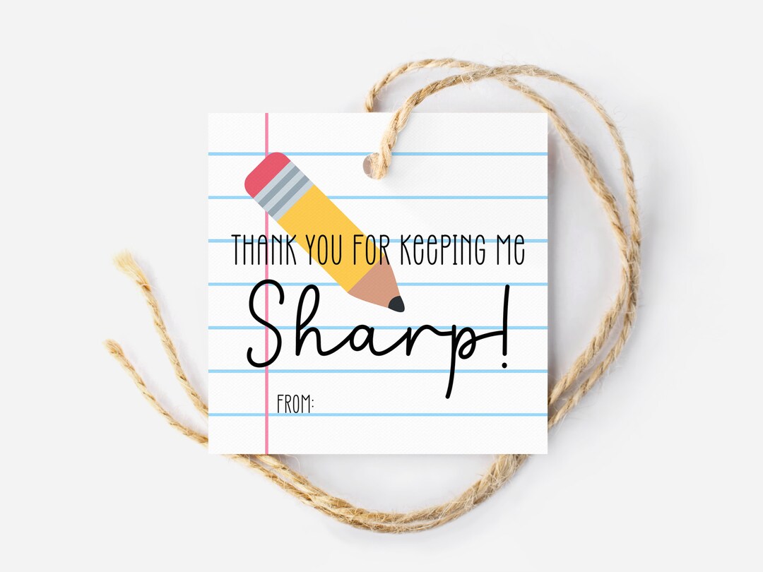 Teacher Thank You Gift Tag for Last Day of School or Teacher ...