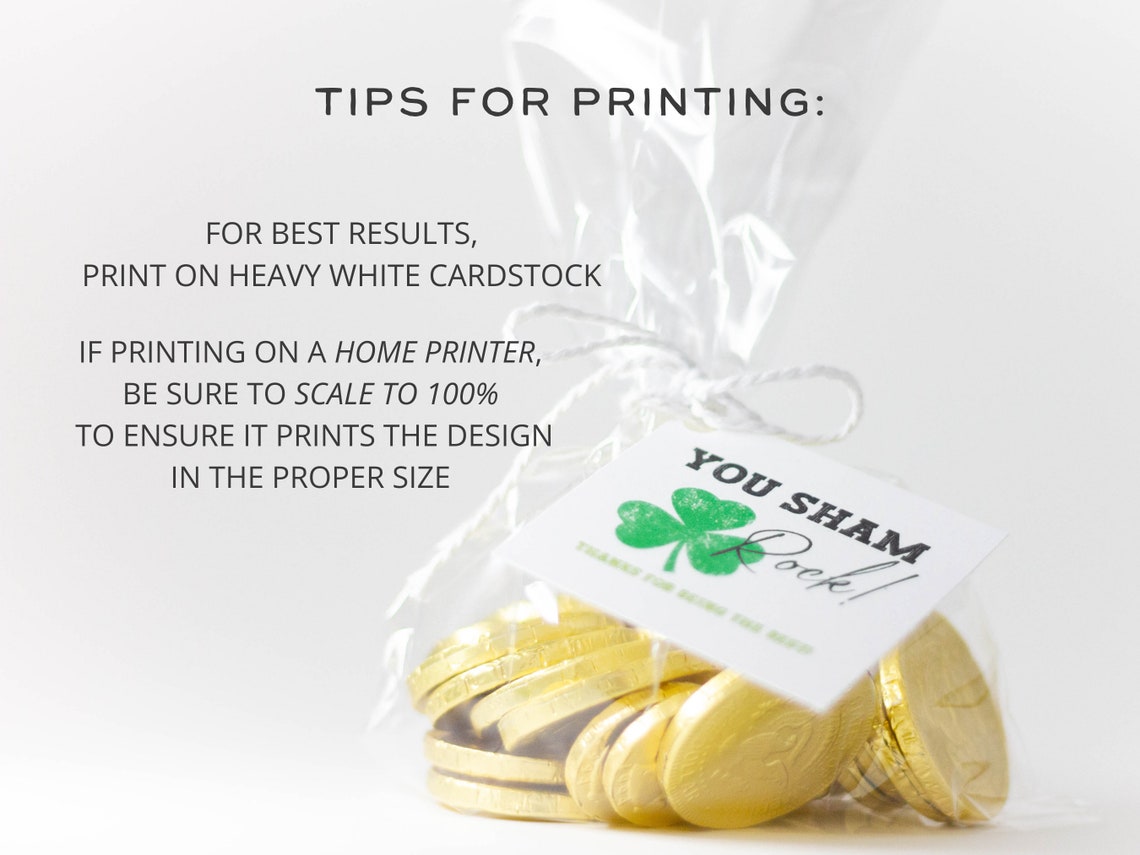 Printable St Patrick's Day Gift Tags for Friends, You Sham Rock, Saint ...
