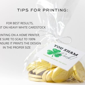 Printable St Patrick's Day Gift Tags for Friends, You Sham Rock, Saint ...