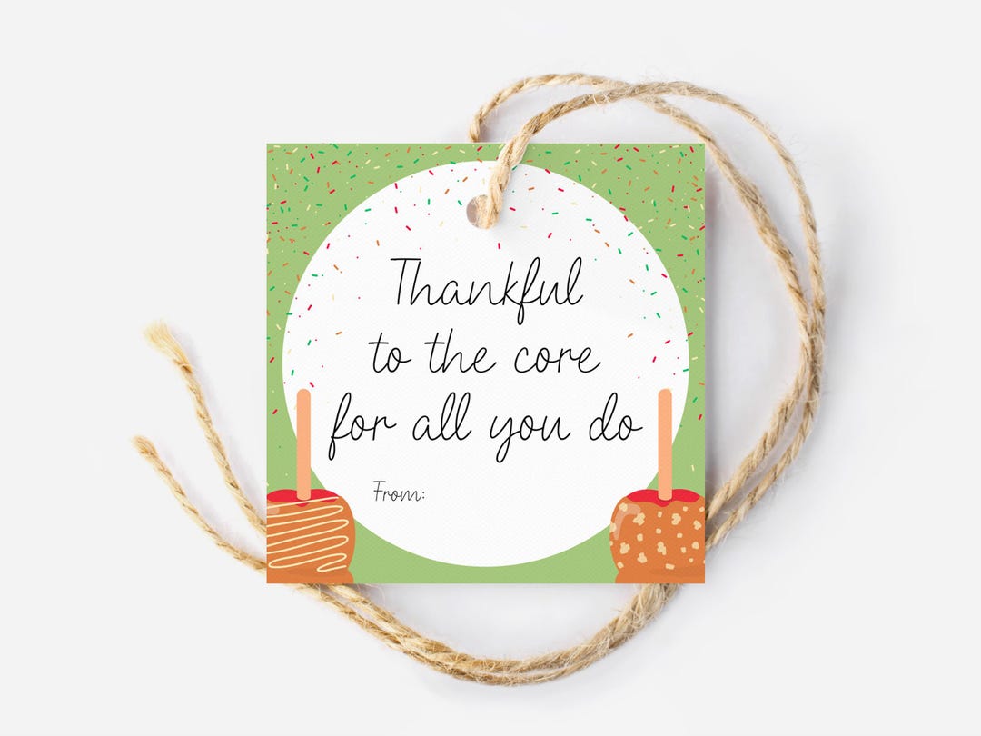 Caramel Apple Tag, Teacher Appreciation Treat Tag, Coach Appreciation ...