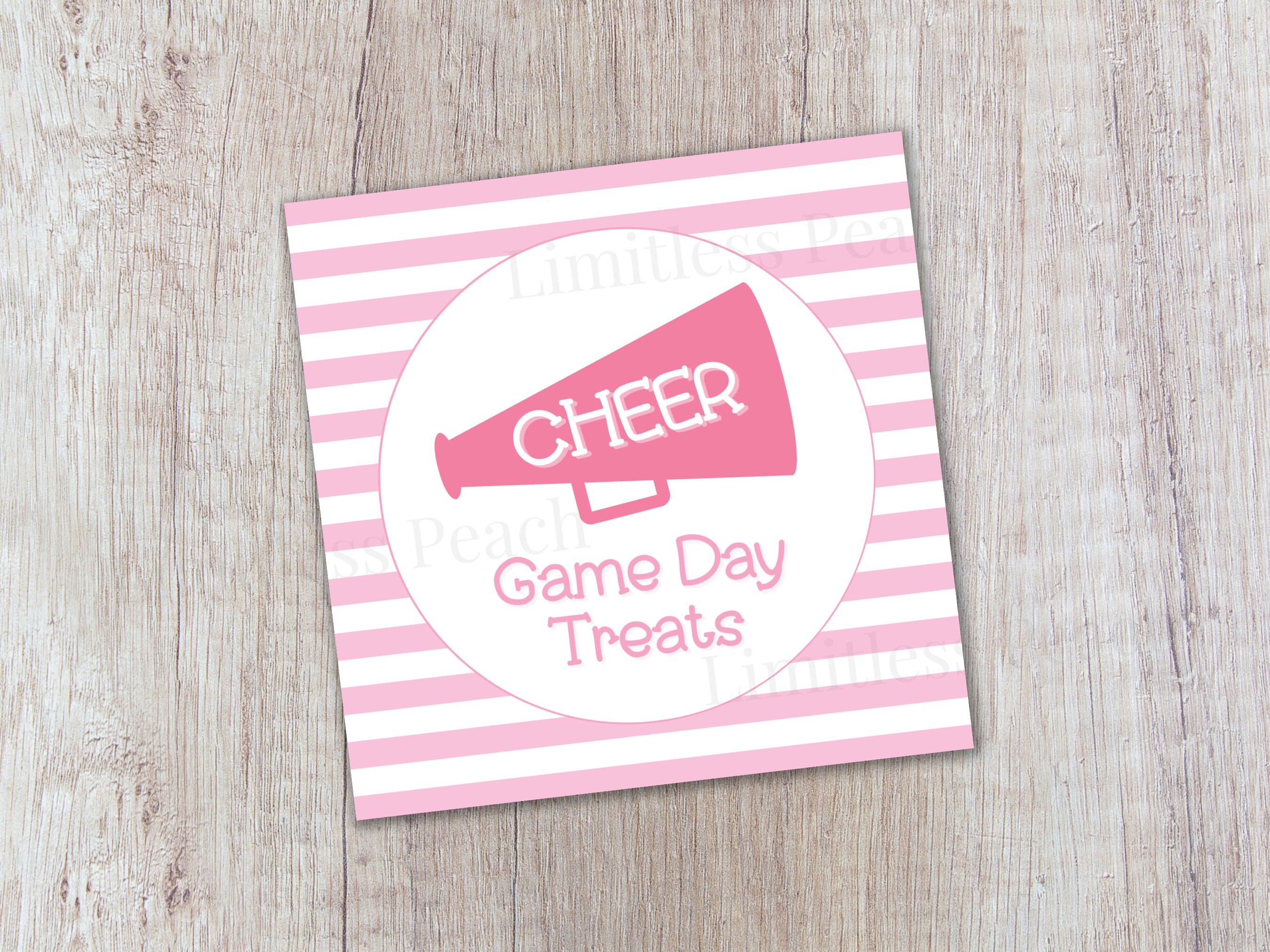 Cheer Game Day Treat Tag, Printable Cheerleading Squad Tags, Cookie Tag ...