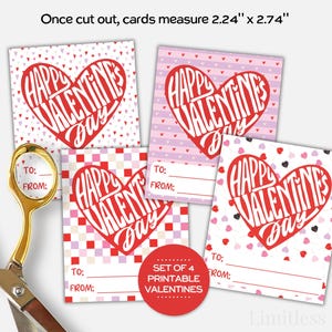 Classroom Valentine Printable Exchange Cards for Valentine's Day ...