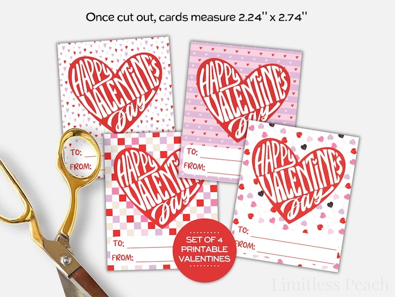 Classroom Valentine Printable Exchange Cards for Valentine's Day ...