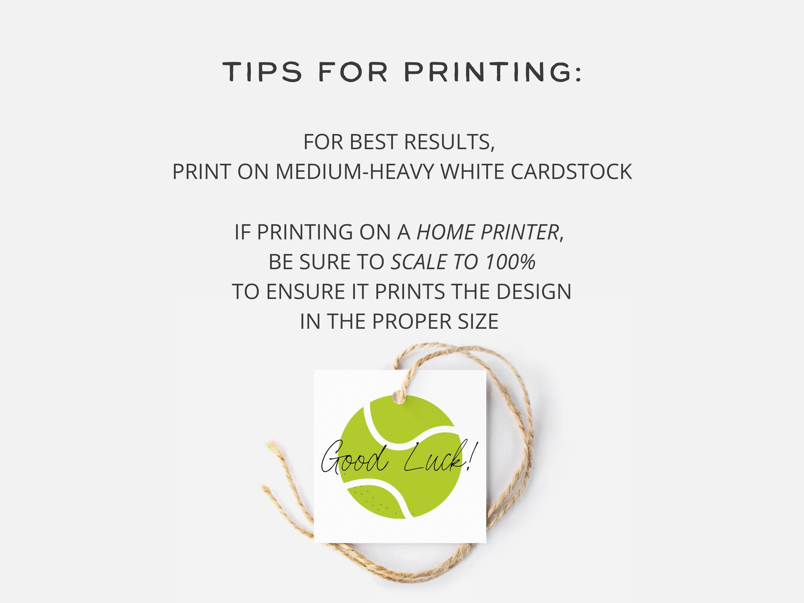 Tennis Good Luck Tag, Printable Tennis Match Tag, Tennis Tournament ...