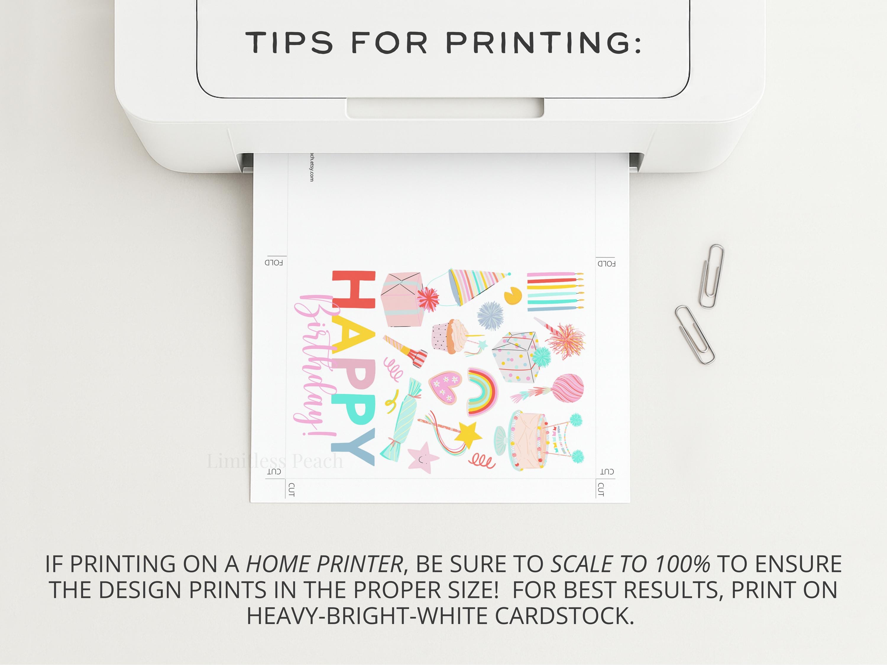 Printable Birthday Card for Girl, Girly Birthday Greeting Card 5x7 ...