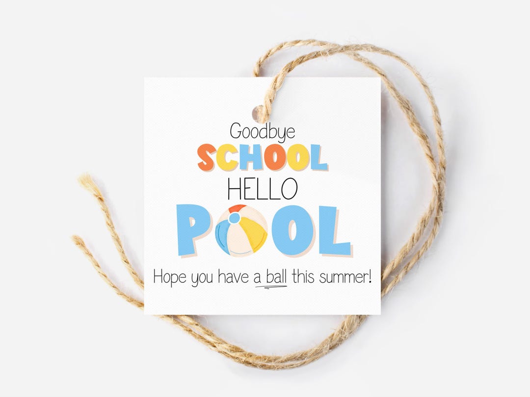 Beach Ball Tag Printable End of School Year Classmate Gift Tag for ...