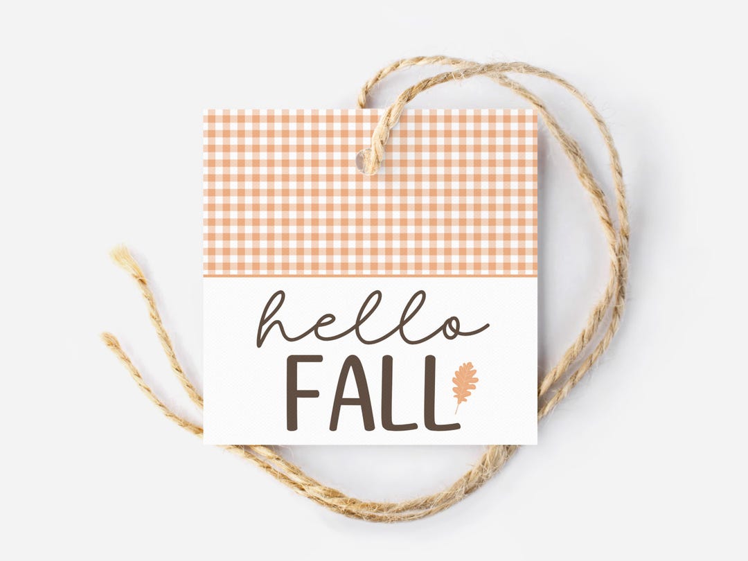 Hello Fall Gift Tag, Autumn Treat Tag, Printable Fall Cookie Tag ...