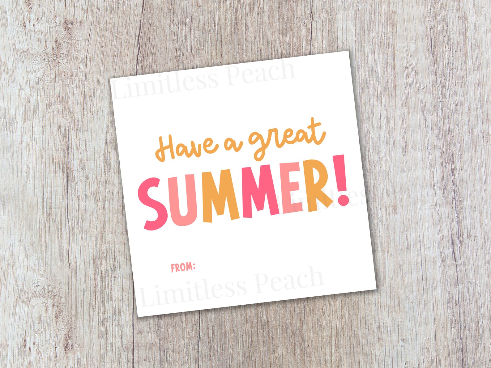 Have a Great Summer Gift Tag, Printable Teacher End of the School Year ...