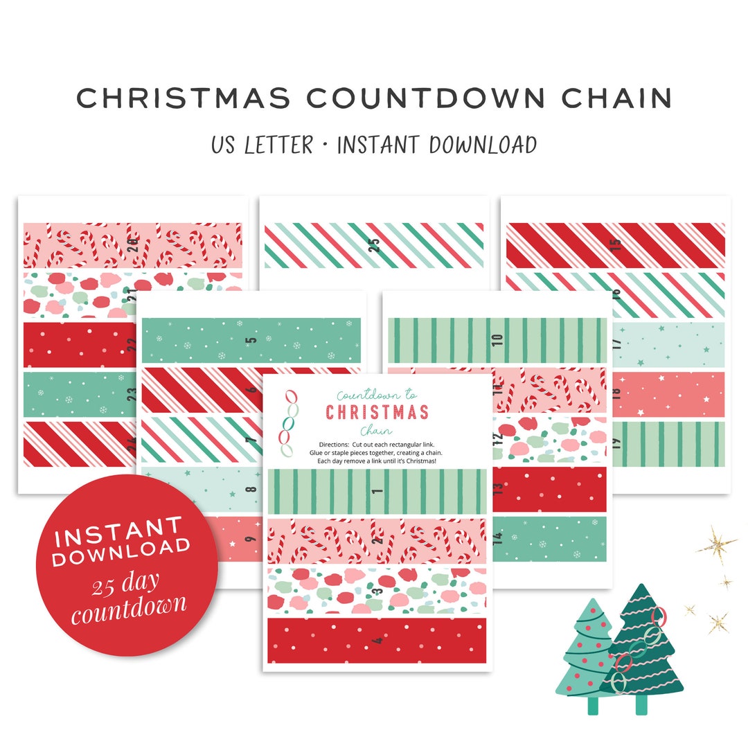 Christmas Countdown Chain, Advent Calendar, Days Until Christmas, Kids ...
