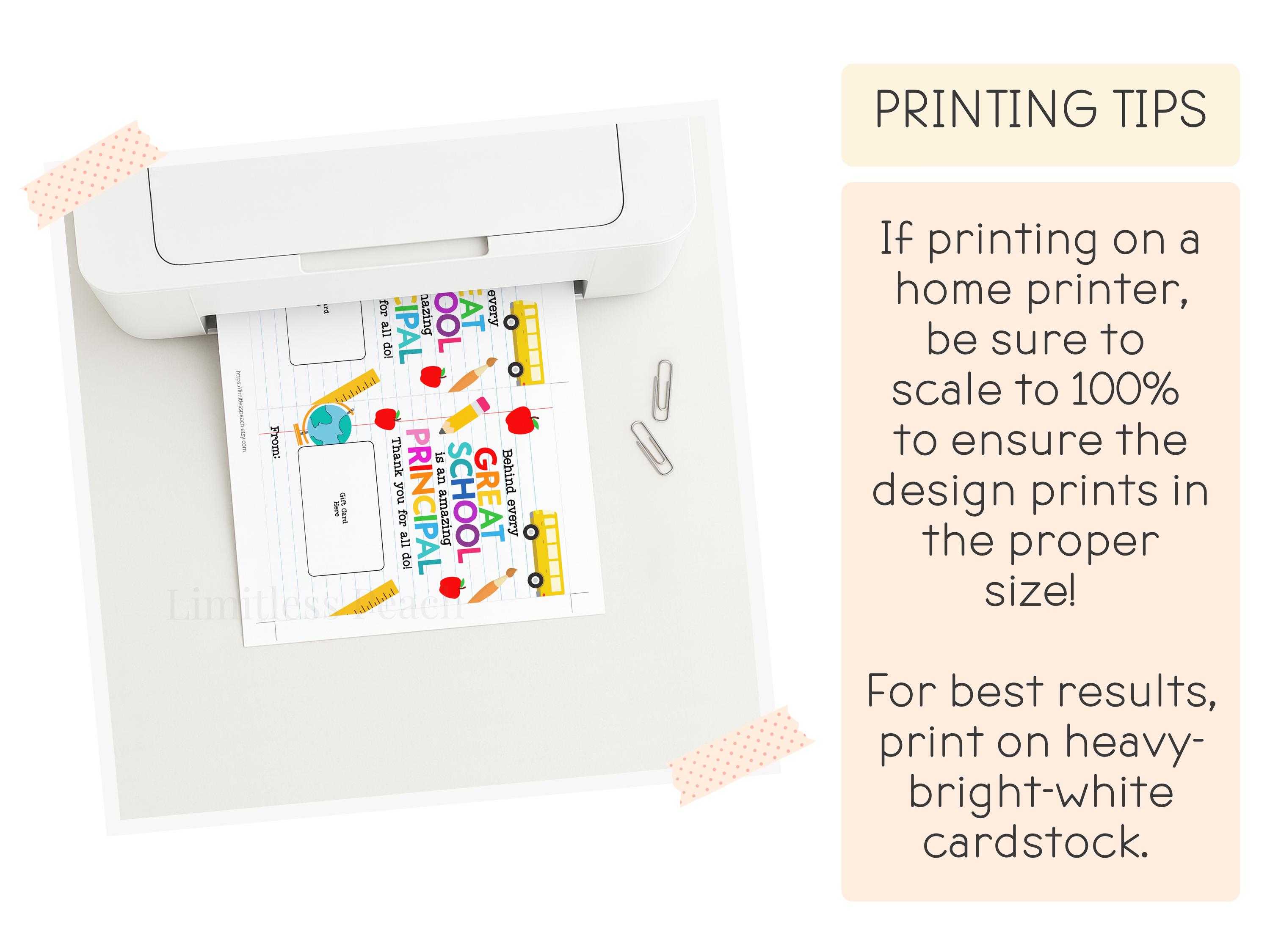 Principal Gift Card Holder Printable Card for School Principal, Teacher ...
